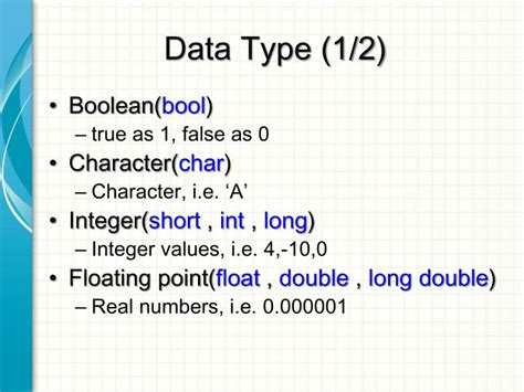 ppt data type and variable powerpoint presentation id 4280125