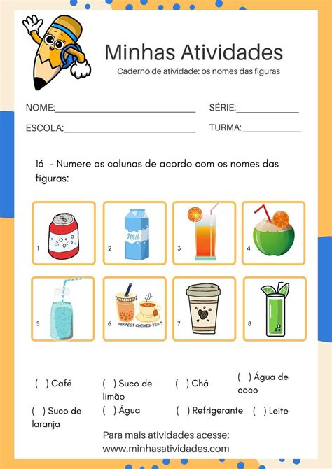 Caderno De Atividade Os Nomes Das Figuras Loja Das Minhas Atividades