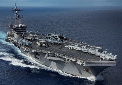 US Ship Super Aircraft Carrier Powerful USS Carl Vinson In Action