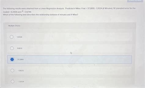 Solved The Following Results Were Obtained From A Linear Chegg
