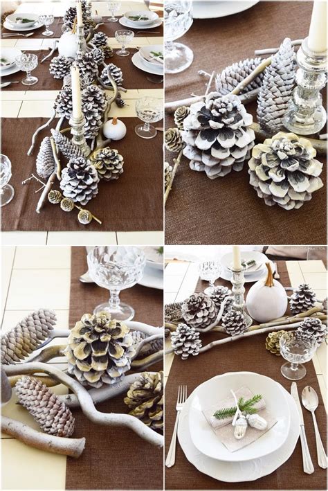 Tischdeko für Winter und Weihnachten mit Natur Dekoidee