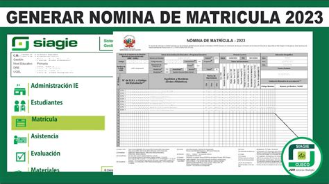 Siagie Cómo Configurar y Generar NOMINA DE MATRICULA OFICIAL 2023