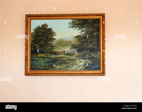 Original Oil Painting Hanging On A Wall Stock Photo Alamy