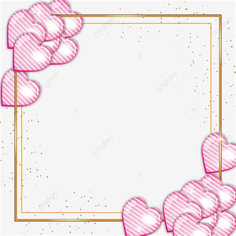 Moldura De Coração Brilhante Amor Rosa PNG Coração Moldura