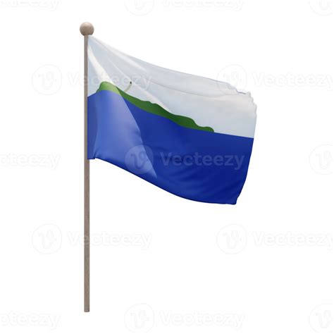 Navassa Island 3d Illustration Flag On Pole Wood Flagpole 11228678 PNG