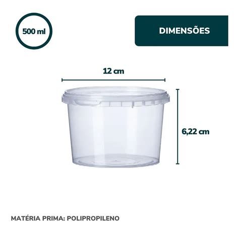 100unid Pote Redondo Lacre 500ml Freezer Microondas Parcelamento