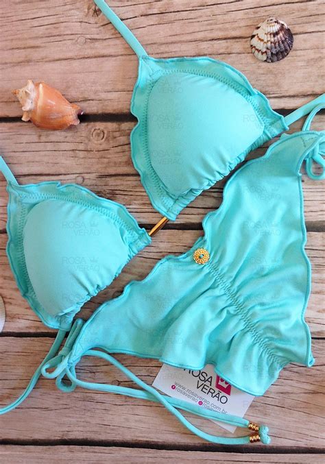 Biquíni Ripple Verde Água Empina Bumbum Rosa Verão