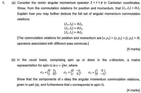 solved a consider the vector angular momentum operator j r x p in cartesian coordinates