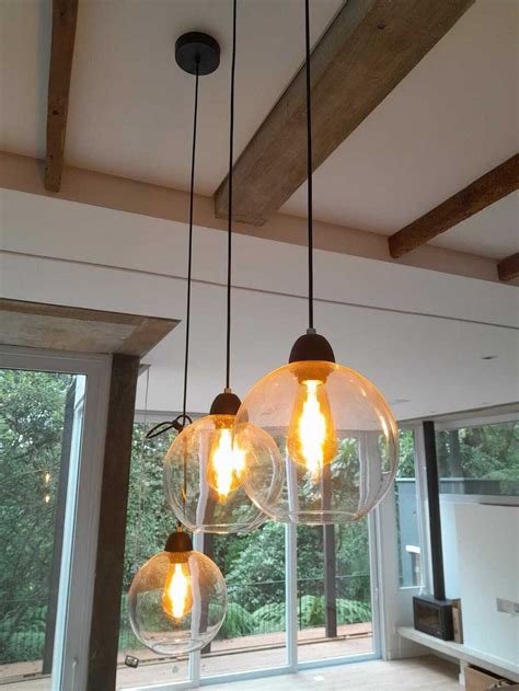 Lustre Pendente Sarvah Vidro Transparente Para Sala
