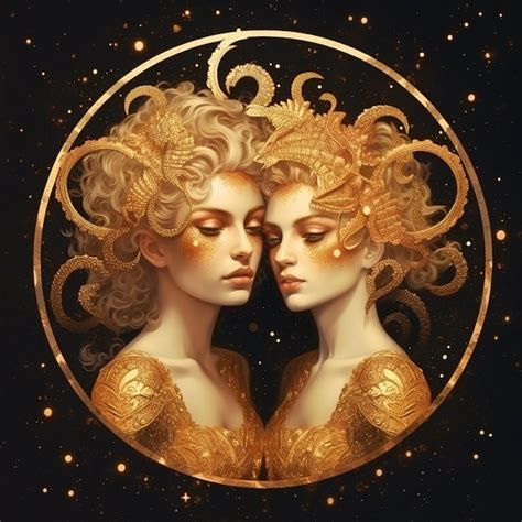 Signo Zodiacal De G Minis Como Mujer Fantas A Imagen Femenina Dorada