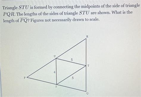 solved triangle stu is formed by connecting the midpoints of