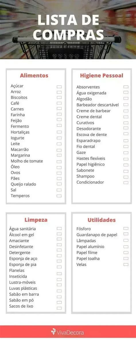 Lista De Compras De Supermercado Dicas Para Organizar A Rotina