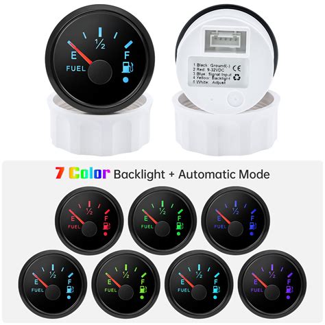 Mm Black Fuel Level Gauge Ohms Colors Led For Motorcycles