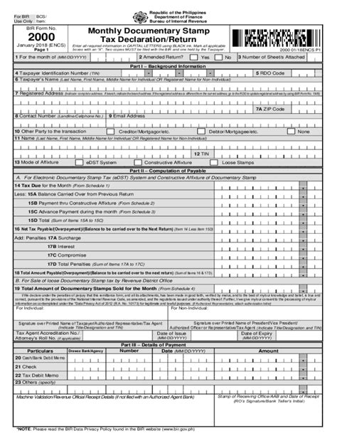 Form Ph Bir Fill Online Printable Fillable Blank