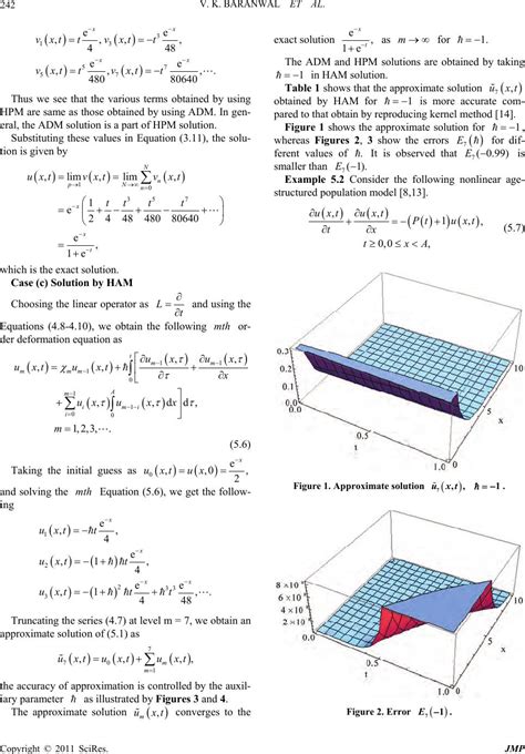analytic algorithms for some models of nonlinear age structured population dynamics and epidemiology