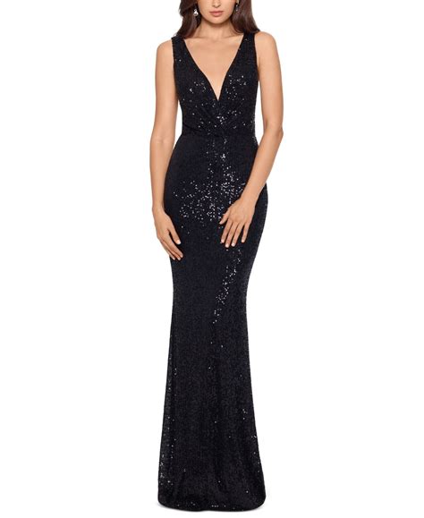 XSCAPE Sequinned Cascade Back Gown Reviews Dresses Women Macy S
