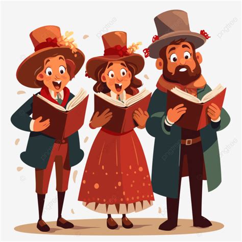 Christmas Carolers Sticker Clipart Characters From Victorian Christmas