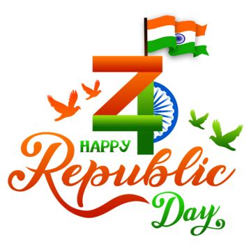 74th Republic Day Of India Celebration With Ashoka Chakra Illustration