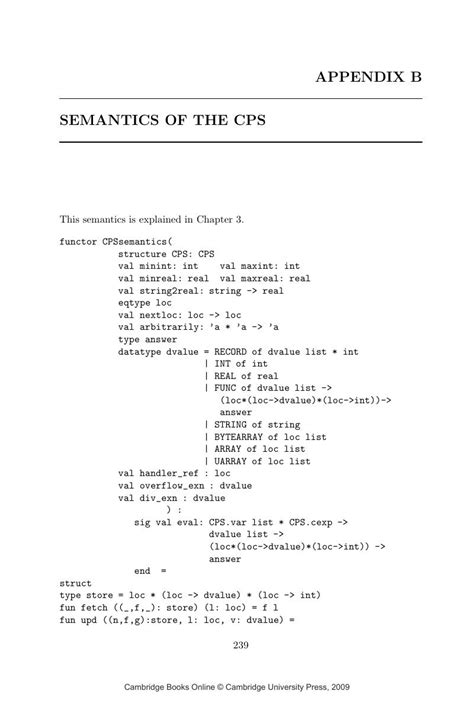semantics of the cps b compiling with continuations
