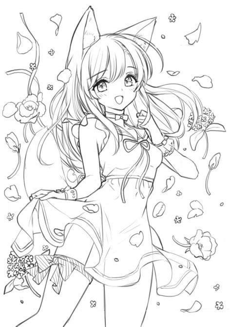 Dibujos De Maravillosa Chica Anime Para Colorear Para Colorear Pintar
