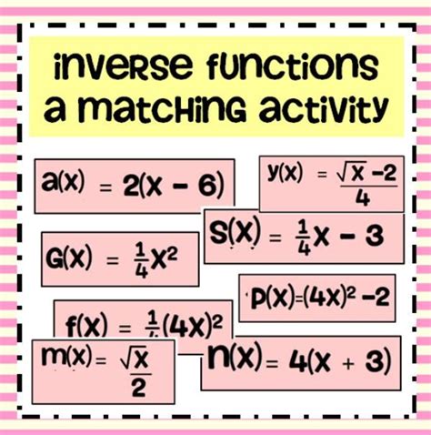 inverse functions matching activity inverse functions matching activity functions algebra