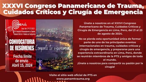 Convocatoria de Resúmenes Congreso Trauma 2024 Sociedad de Cirujanos