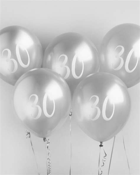 Sølv balloner til 30 års fødselsdag Pynt til 30 års festen