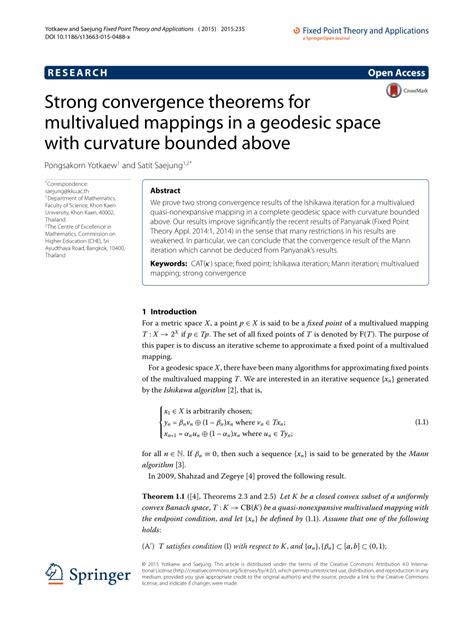 [pdf] strong convergence theorems for multivalued mappings in a geodesic space with curvature