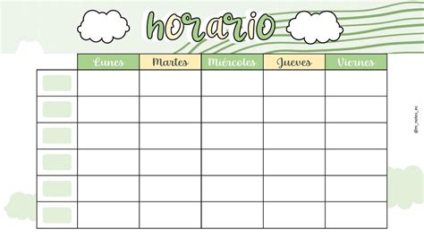 Horario Escolar Verde M Notes Ec UDocz