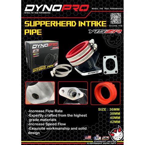 DYNO PRO Y15 SUPER HEAD 4 HOLE CNC PORTING RACING INTAKE PIPE WITH