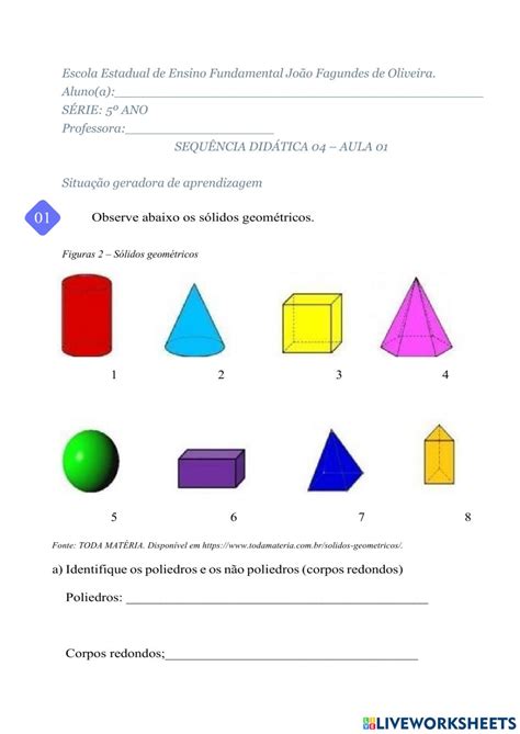 Geometria online exercise for 5º ano