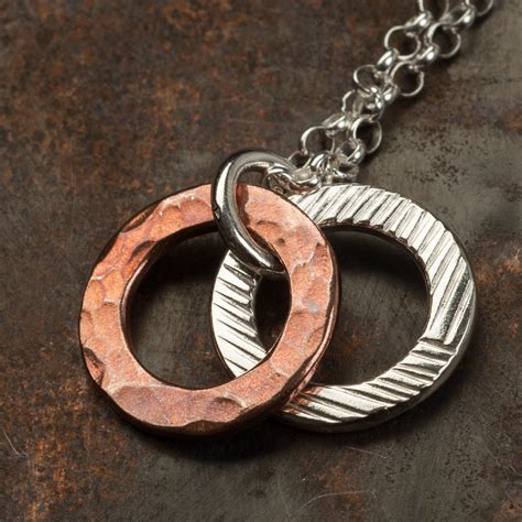 Handmade Sterling Silver And Copper Rings Necklace HEN Jewellery
