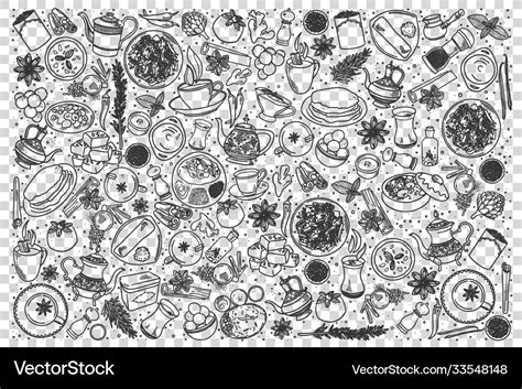 Indian Food Doodle Set Royalty Free Vector Image