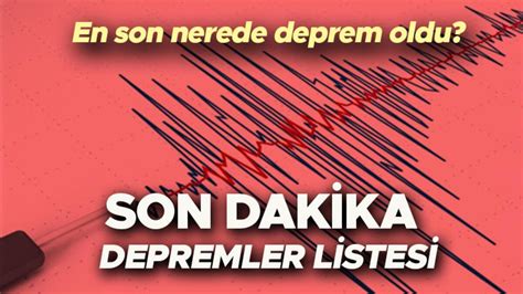 SON DAKİKA DEPREMLER LİSTESİ 15 HAZİRAN 2023 Az önce Niğde de deprem