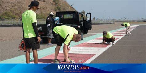 Jelang MotoGP Di Sirkuit Mandalika MGPA Lakukan Cat Ulang Lintasan