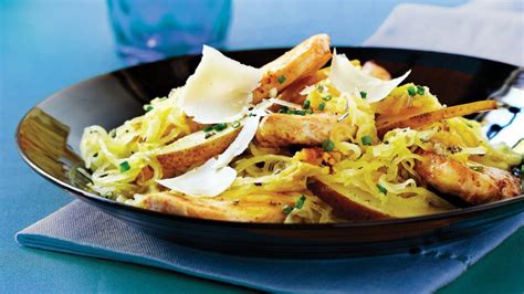 Courge Spaghetti Au Poulet Poires Et Parmesan