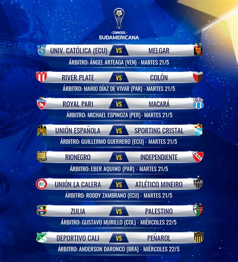 Árbitros para los juegos de Ida de la Segunda Fase CONMEBOL