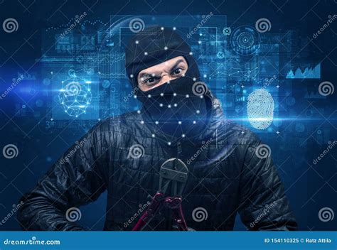 Concepto De La Detecci N De La Cara Y De La Huella Dactilar Imagen De