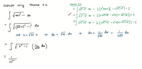 solved use the special integration formulas theorem 8 2 to find the indefinite integral