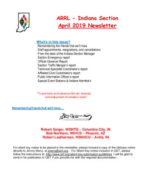 Fillable Online ARRL Sections Indiana Fax Email Print PdfFiller