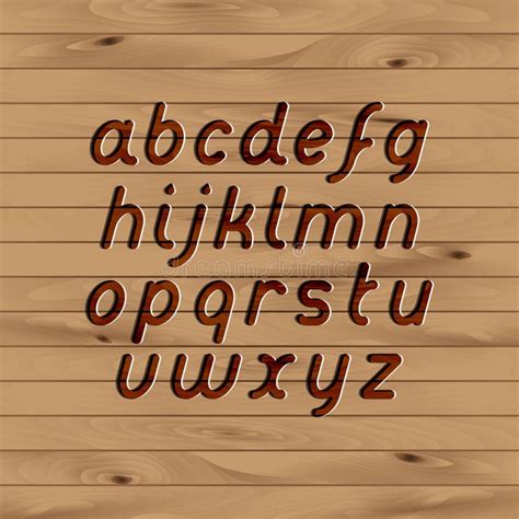 Wood Carved Font Stock Vector Illustration Of Element 60583216