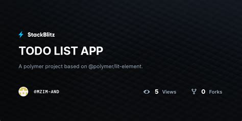 TODO LIST APP StackBlitz