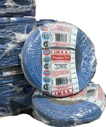 Cable Unipolar Normalizado Imsa 4 Mm Rollo X 25 Mts Color Celeste