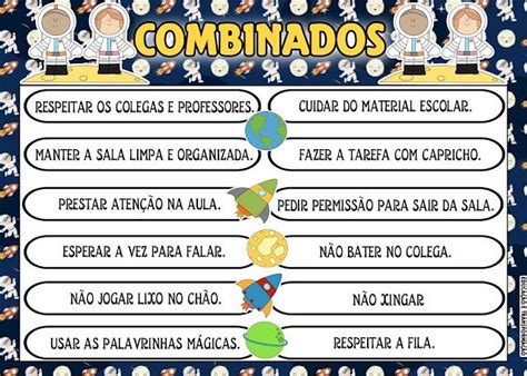 Painel Combinados Astronauta Atividades Alfabetiza O E Letramento
