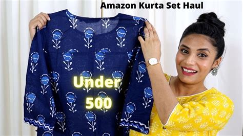 Affordable Daily Wear COTTON Kurta Set Haul Under 500 Amazon Kurti