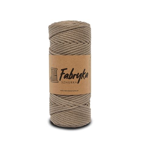 Pleciony sznurek do makramy ciemny beż 3mm Fabryka Sznurka