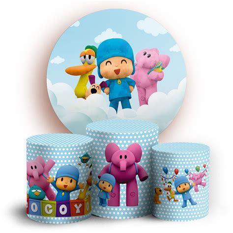 KIT Redondo e Trio Pocoyo Sublimado 3D Sublitex painéis sublimados