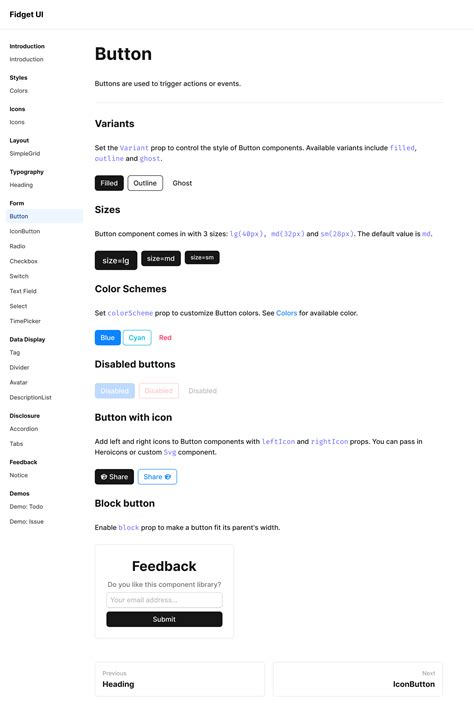 Fidget UI Docs Figma Community