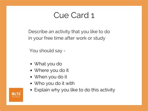 Ielts Cue Card Sample Questions Ielts Speaking Part 2