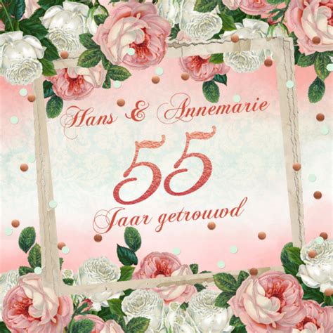 Uitnodiging 55 Jaar Getrouwd Gefeliciteerd Tante